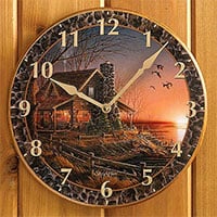 Wooden & Metal Rustic Wall Clocks for Lodges | Cabin Place
