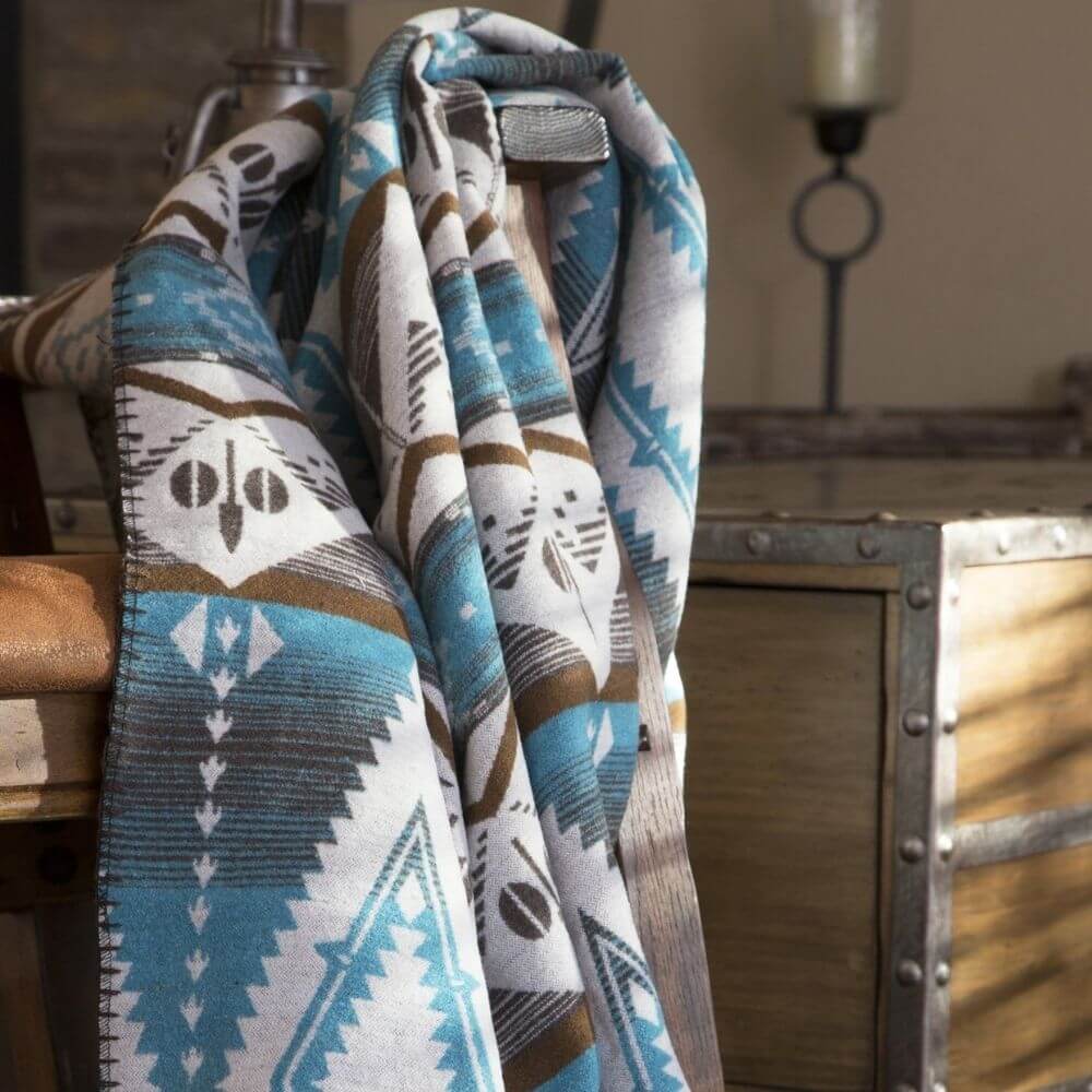 Santa Fe Turquoise Throw | Cabin Place – The Cabin Place