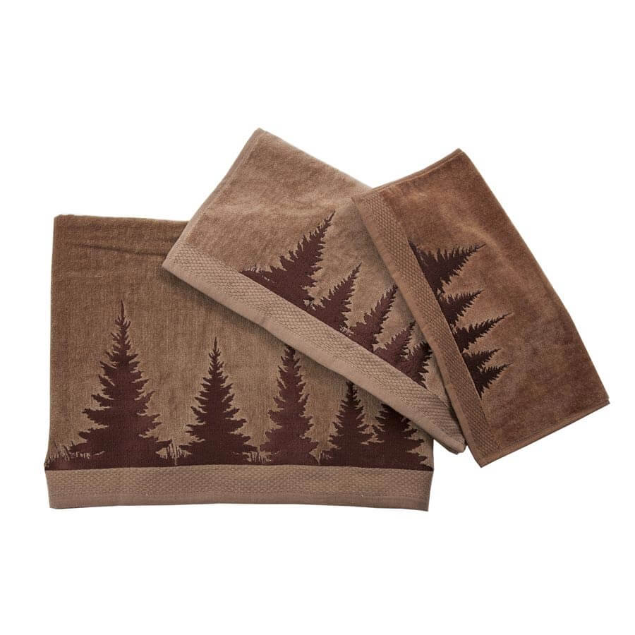 Rustic Pines Mocha Bath Towel Set | Cabin Place – The Cabin Place