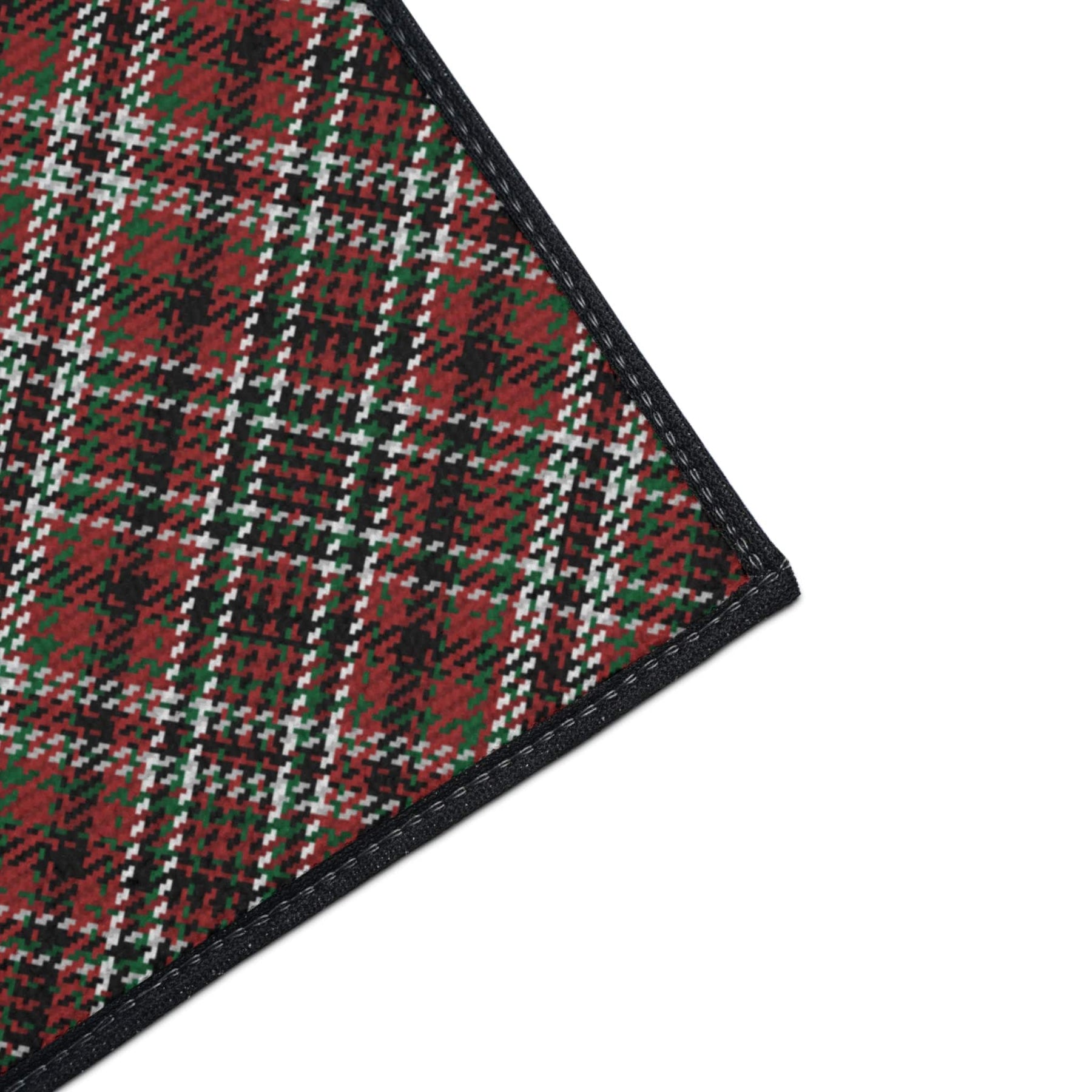 Red Green Scottish Tartan Plaid Non-Slip Rug