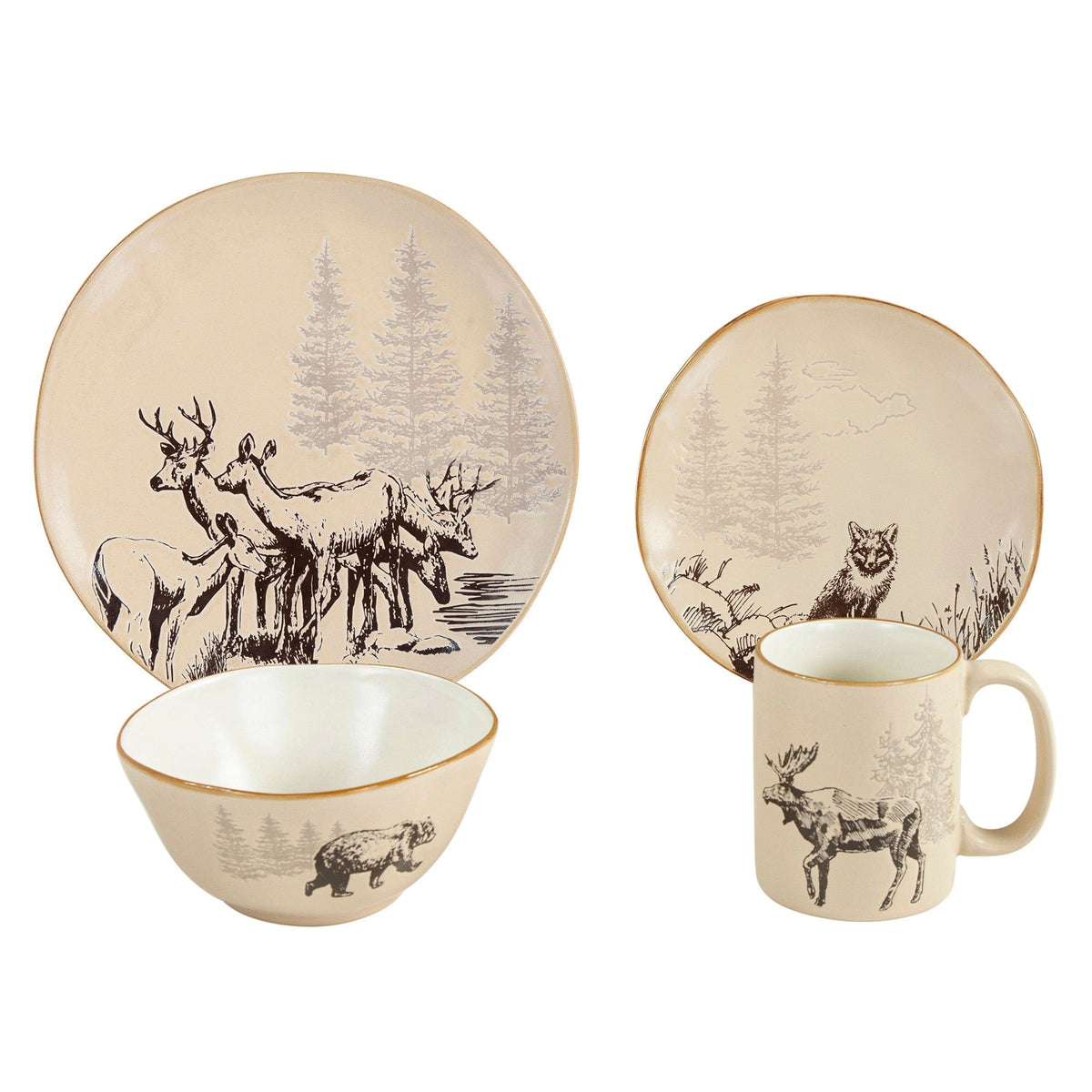 Wildlife Charm 16PC Dinnerware Set | Cabin Place – The Cabin Place