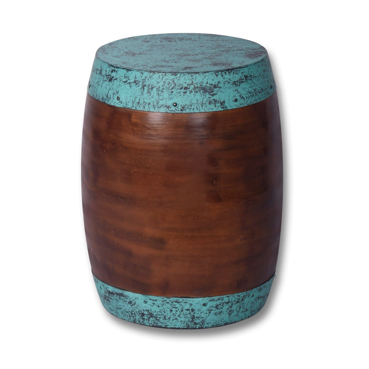 Turquoise Barrel Stool | Cabin Place – The Cabin Place