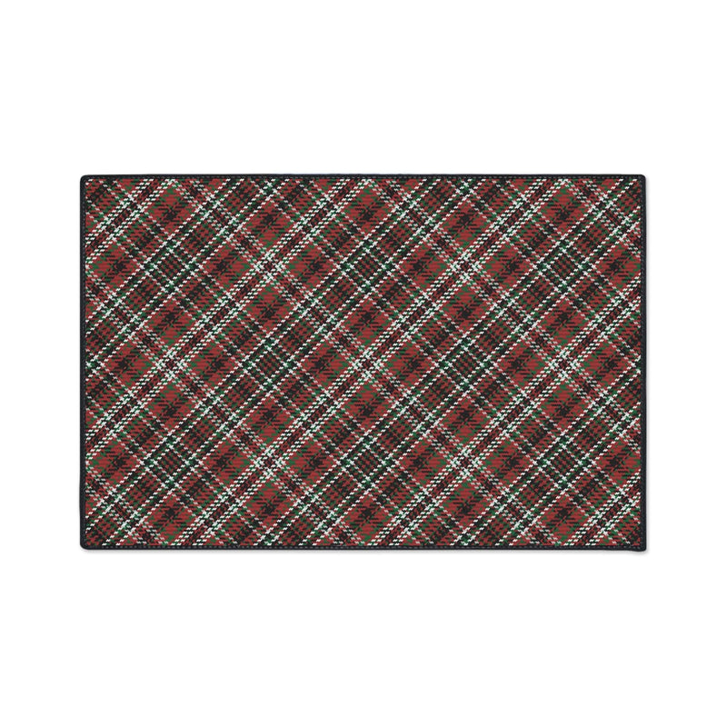 Red Green Scottish Tartan Plaid Non-Slip Rug