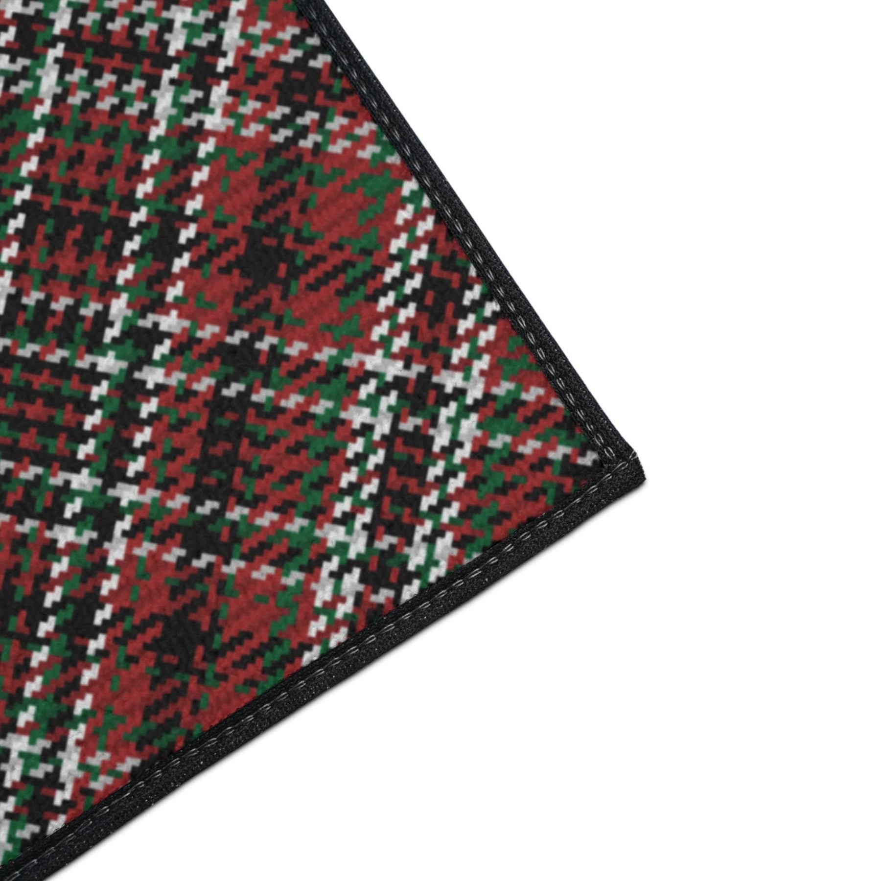 Red Green Scottish Tartan Plaid Non-Slip Rug