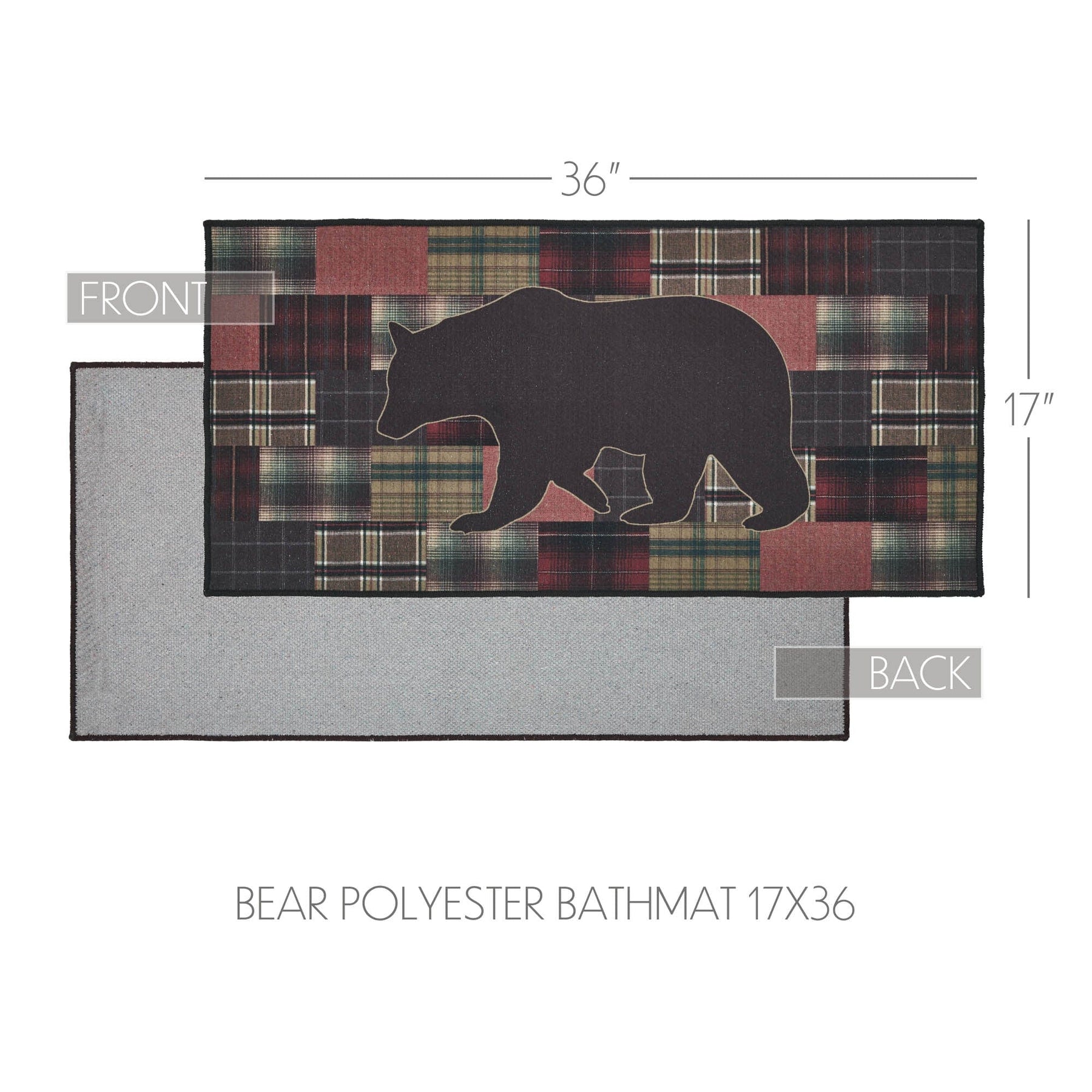 Wildlife Patch 36" Rectangle Bear Bath Mat