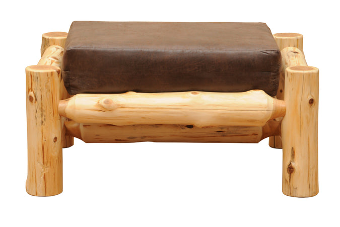 Rustic Footstools & Faux Leather Ottomans | Cabin Place – The Cabin Place