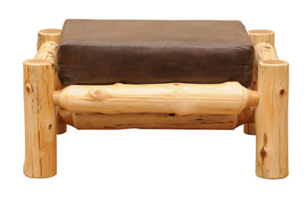 Rustic Footstools & Faux Leather Ottomans | Cabin Place – The Cabin Place