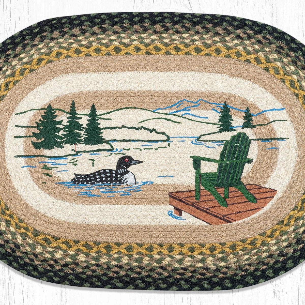 Adirondack Scene Oval Patch Rug – The Cabin Place