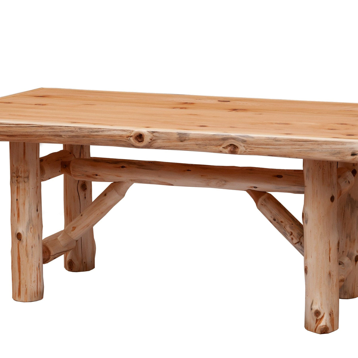 Cedar Log Trestle Dining Table – The Cabin Place