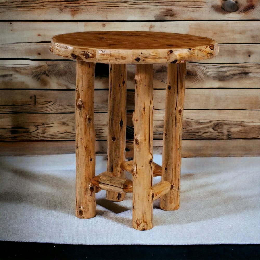 Cedar Log Pub Table | Cabin Place