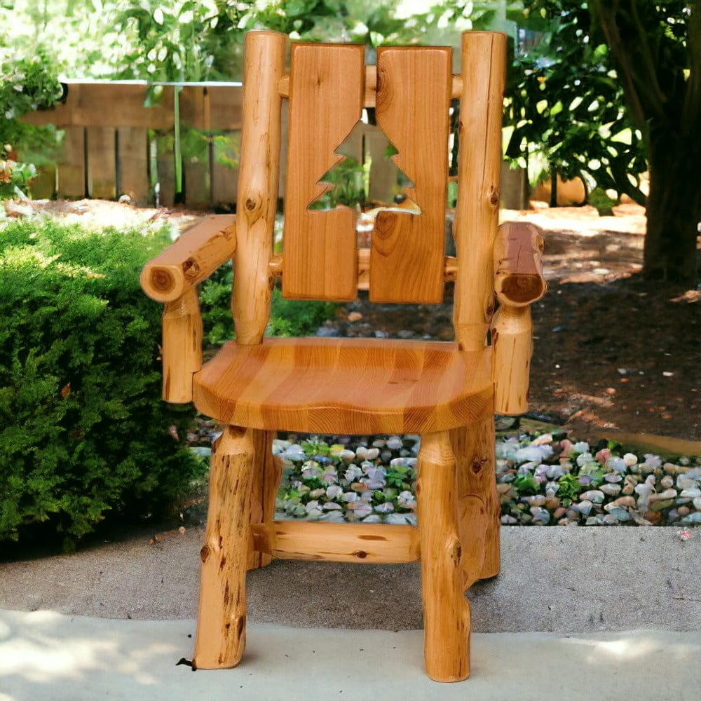 Log Cutout Arm Chair with Options | Cabin Place – The Cabin Place