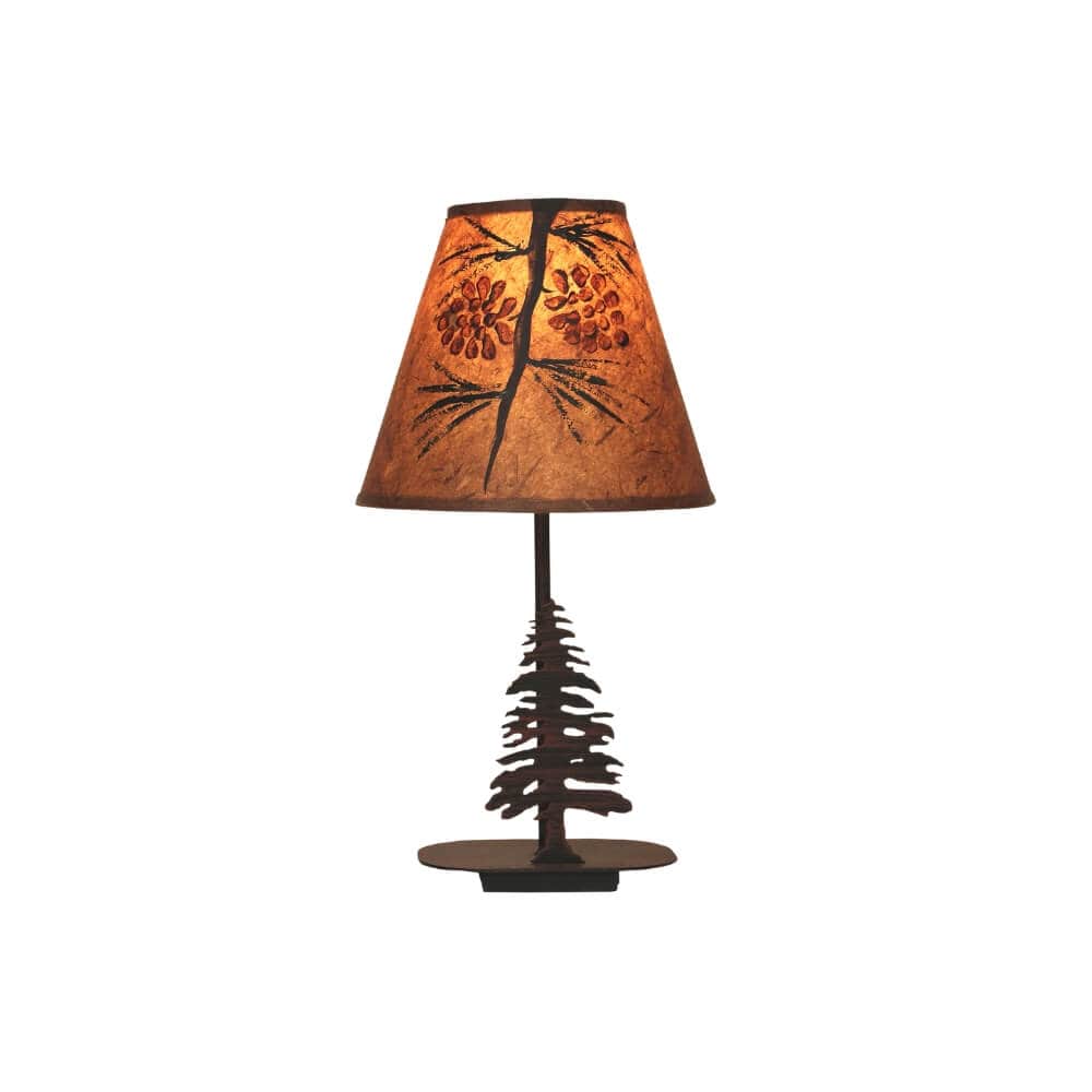 Mini Pine Tree Iron Accent Lamp | Cabin Place