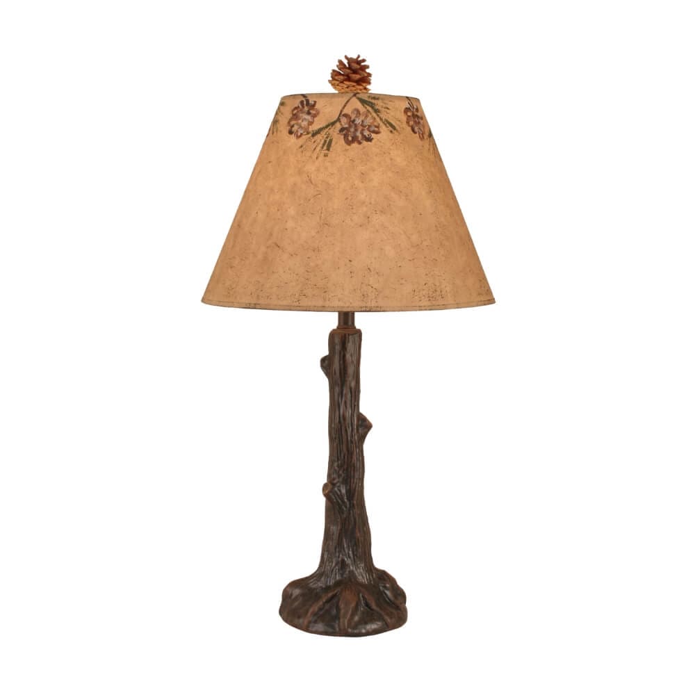 Mystic Pine Cone Tree Trunk Table Lamp | Cabin Place