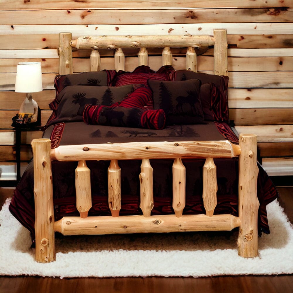 Traditional Cedar Log Bed | Cabin Place – The Cabin Place