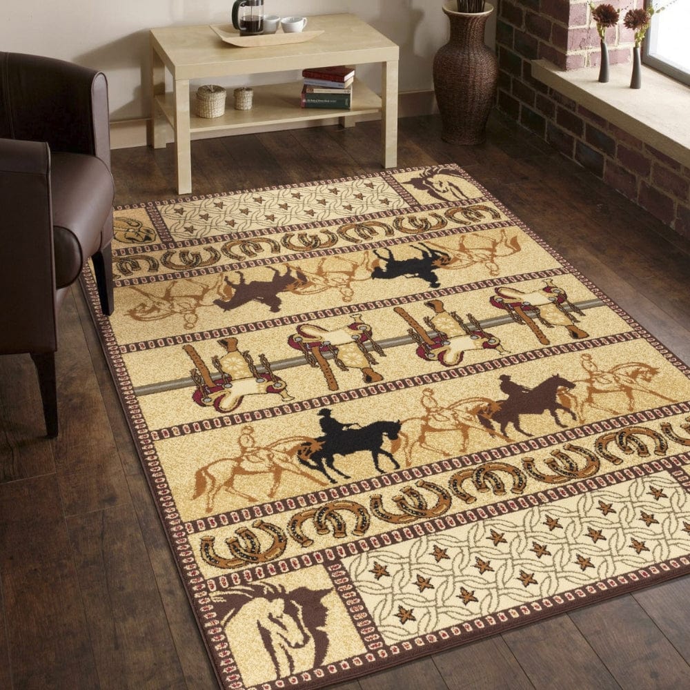 Western Match Stripe Area Rug | Cabin Place