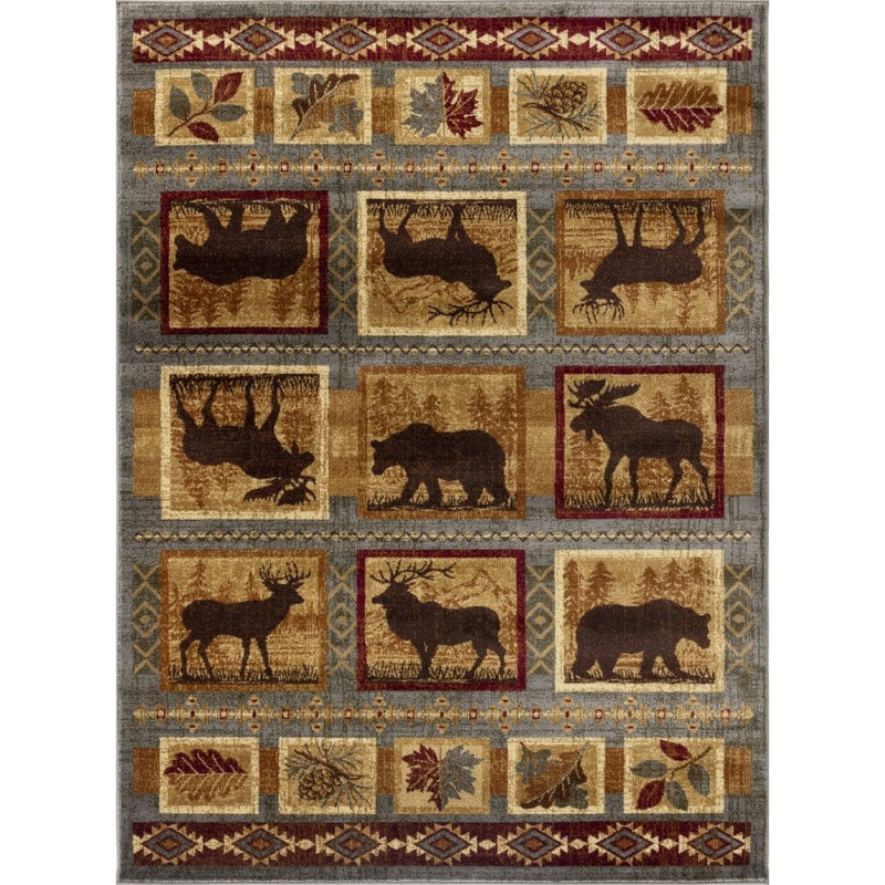 Wildlife Pattern Area Rug | Cabin Place