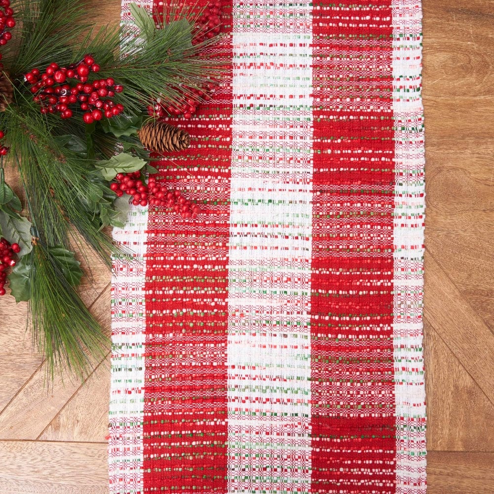 Red Weave Christmas Table Runner – The Cabin Place