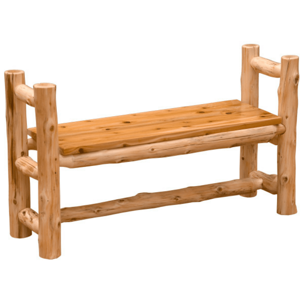 Dakota Log Bench with Arms | Cabin Place