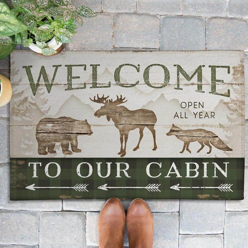 Forest Welcome Outdoor Door Mat | Cabin Place – The Cabin Place
