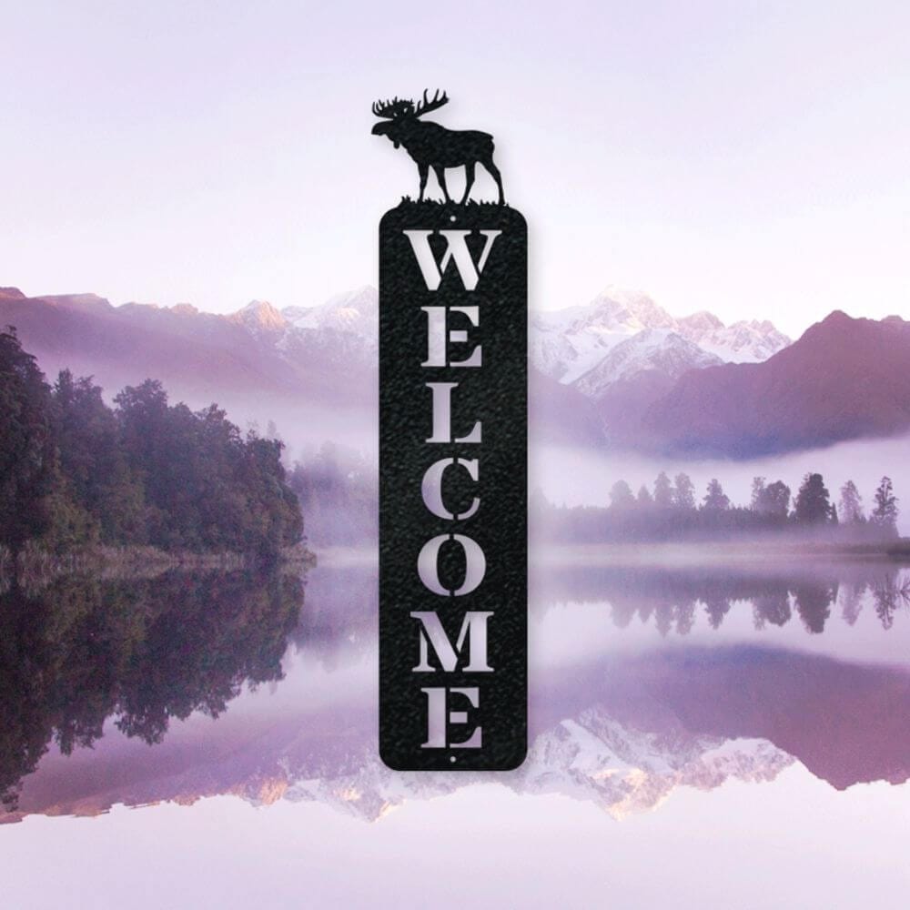 Moose Metal Welcome Sign | Cabin Place