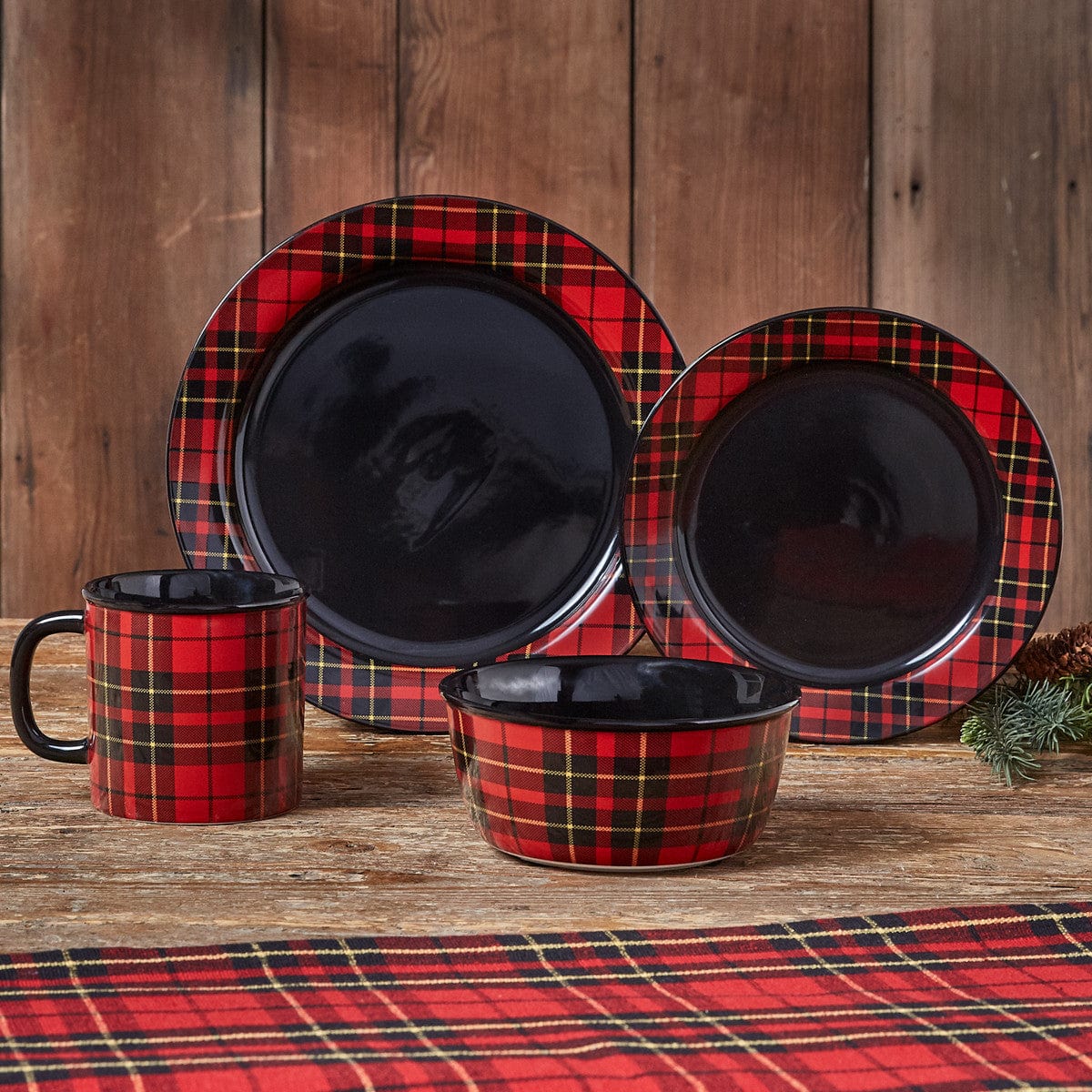 Montana Plaid Dinnerware Set | Cabin Place – The Cabin Place