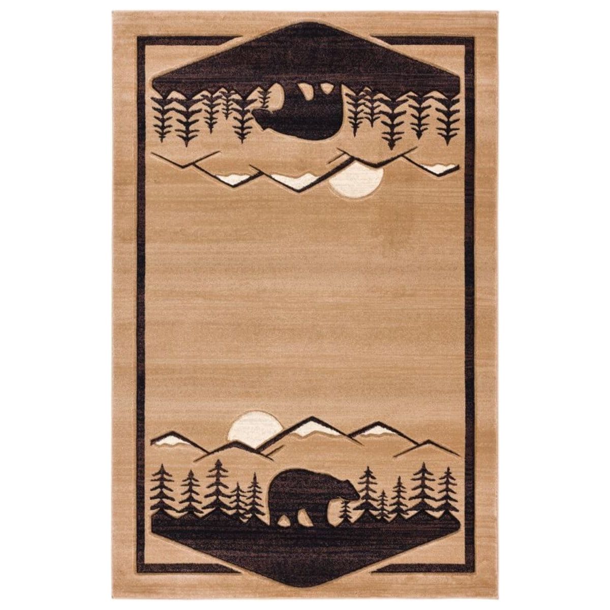 Mountain View Bear Light Rug | Cabin Place