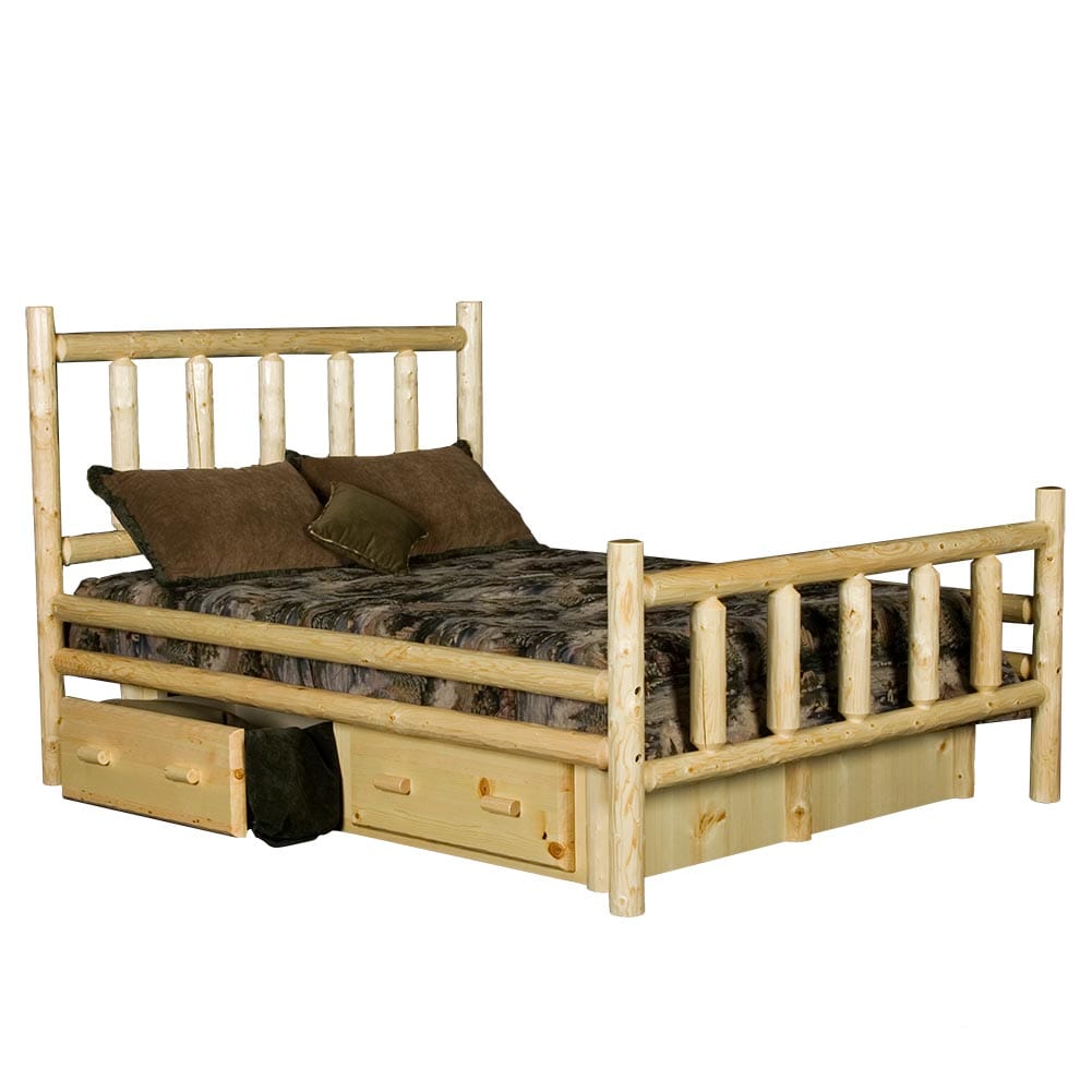 Alpine Log Bed with Drawers | Cabin Place – The Cabin Place