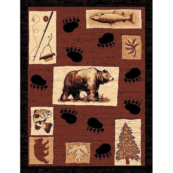 Bear Tracks Rustic Area Rugs | Cabin Place