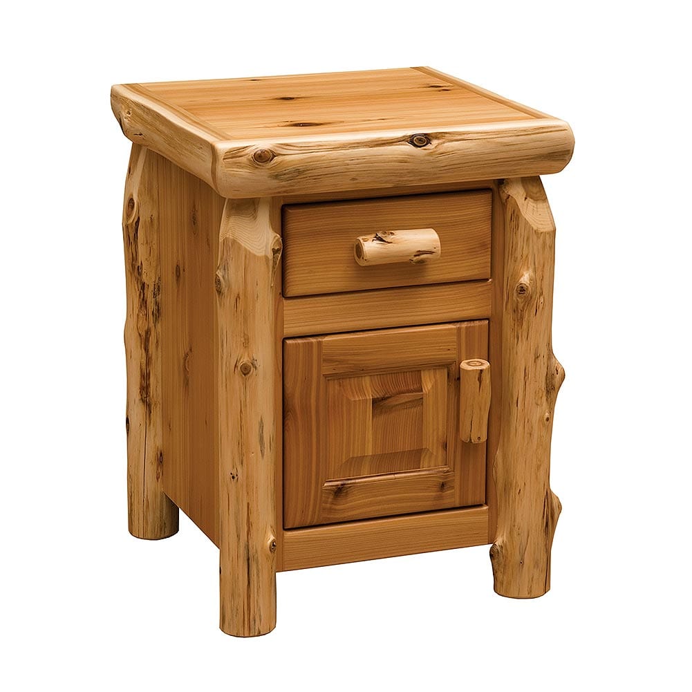 Cedar Log Enclosed End Table | Cabin Place
