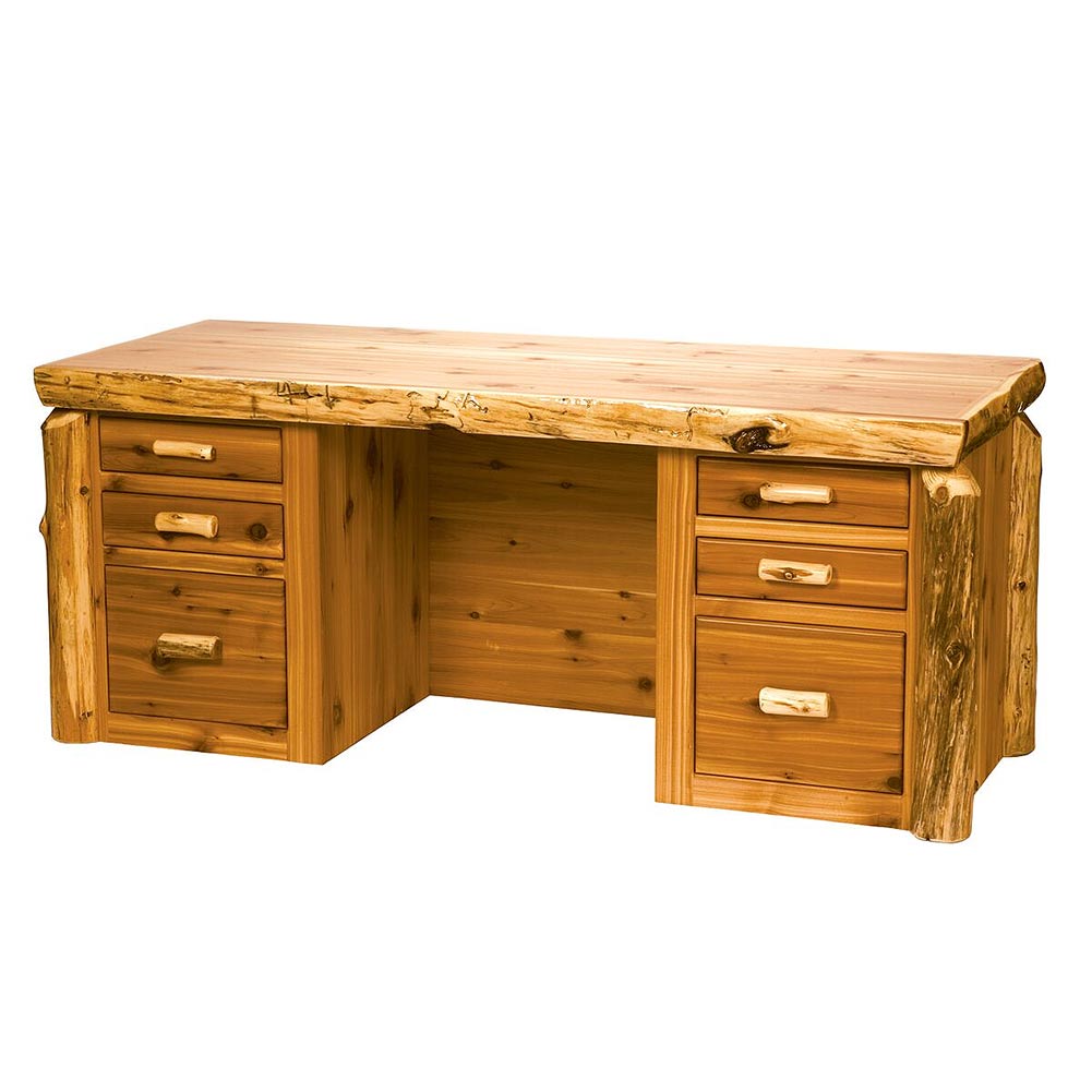 Cedar Log Executive Desk | Cabin Place – The Cabin Place