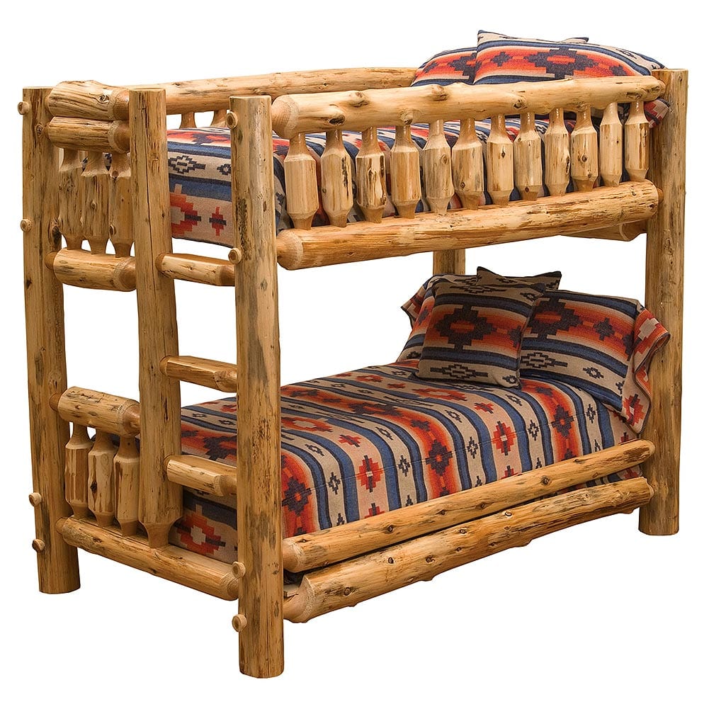 Cedar Log Single/Single Bunk Bed | Cabin Place