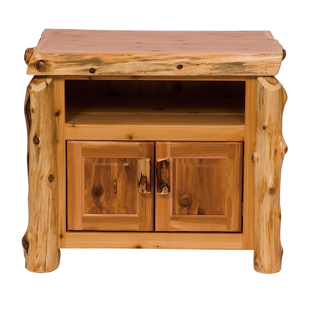 Cedar Log Television Stand | Cabin Place