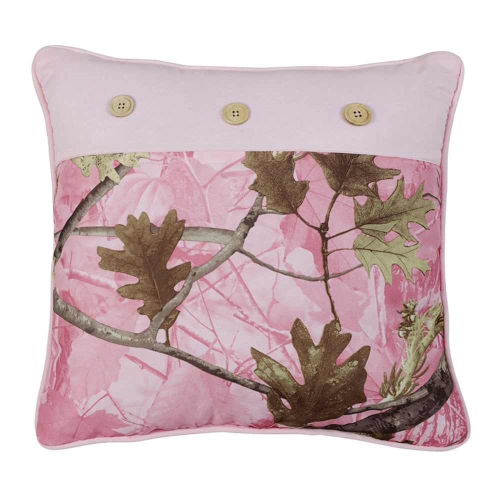 Luxury Pink Camo Oak Pillow | Cabin Place