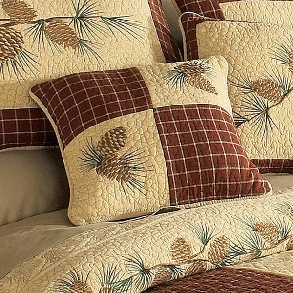 Pinecone Patch Quilted Pillow | Cabin Place – The Cabin Place